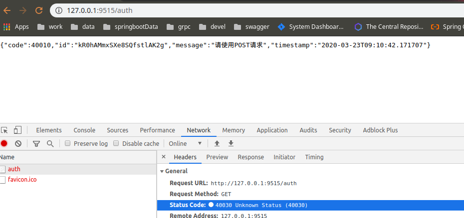 customize response httpstatus, return Could not get any response ...