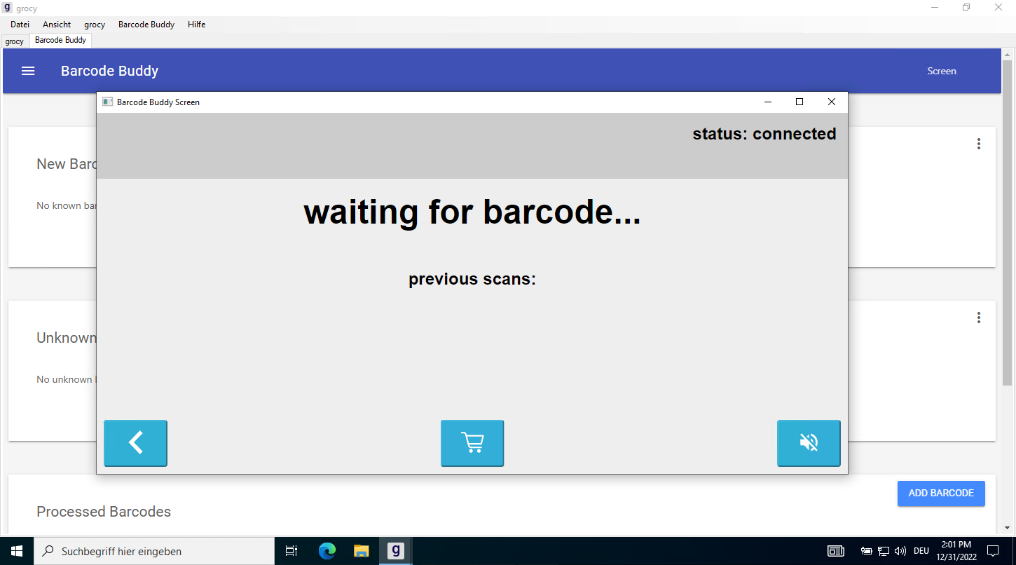 Screen Barcode Buddy Screen Is Not Working For Grocy Desktop Websocket Server Is Not Running