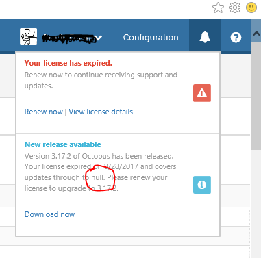 Octopus 'new release' notification can show `null` with expired trial licenses · Issue #3825 ...