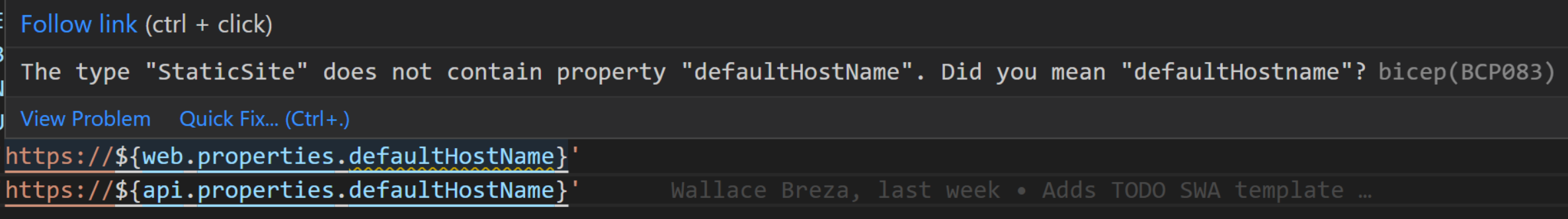 Staticsitepropertiesdefaulthostname Uses Incorrect Case · Issue 7044 · Azurebicep · Github 