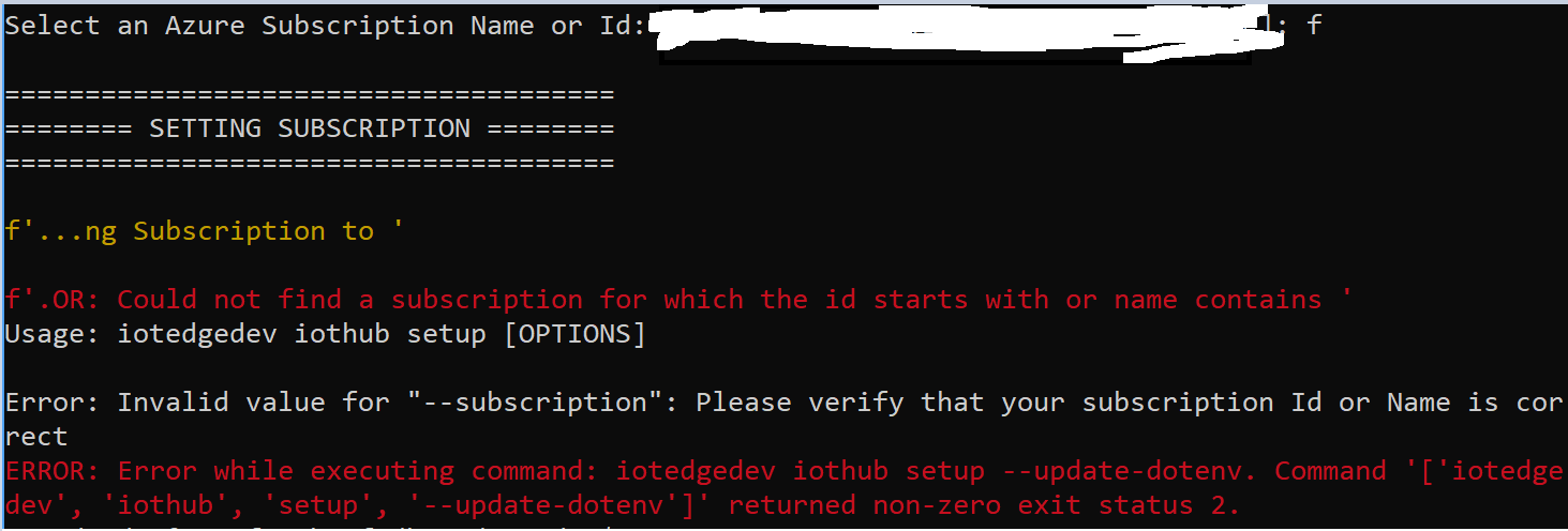 iotedgedev init fails on enter sub id · Issue #319 · Azure/iotedgedev · GitHub