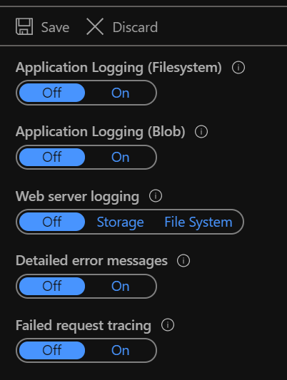 Az Webapp Log Config Application Logging False Doesnt Turn It Off · Issue 12653 · Azure