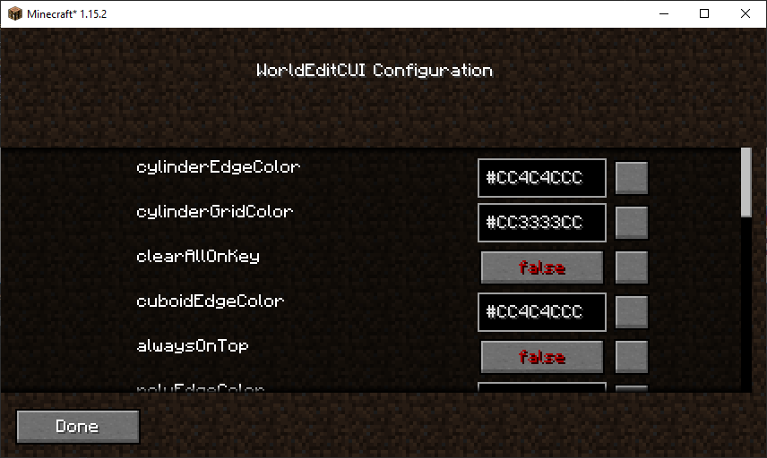 Configuration menu · Issue #3 · EngineHub/WorldEditCUI · GitHub
