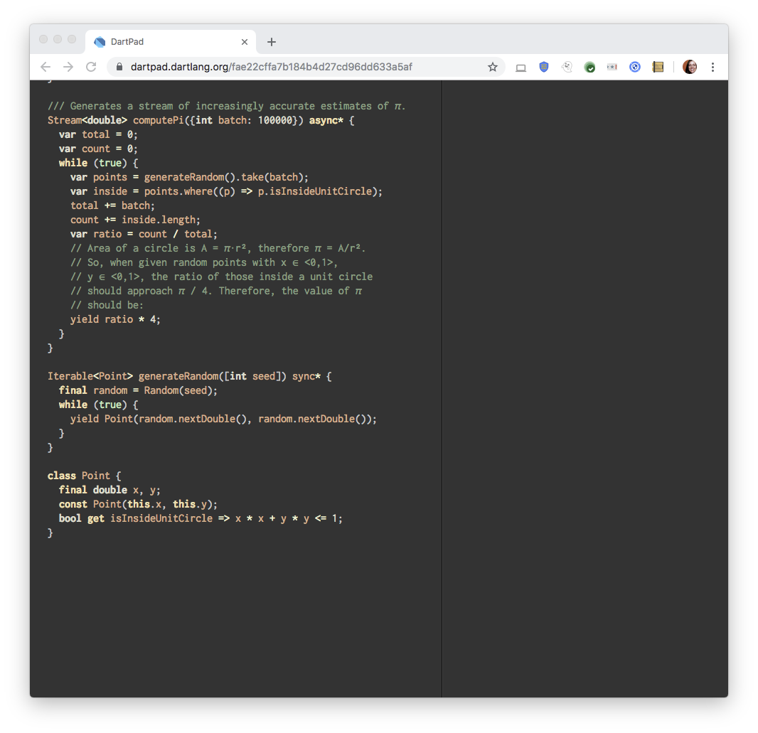 Monte Carlo Dartpad Is Unusable In Chrome Canary 740 · Issue 914 · Dart Langdart Pad · Github 