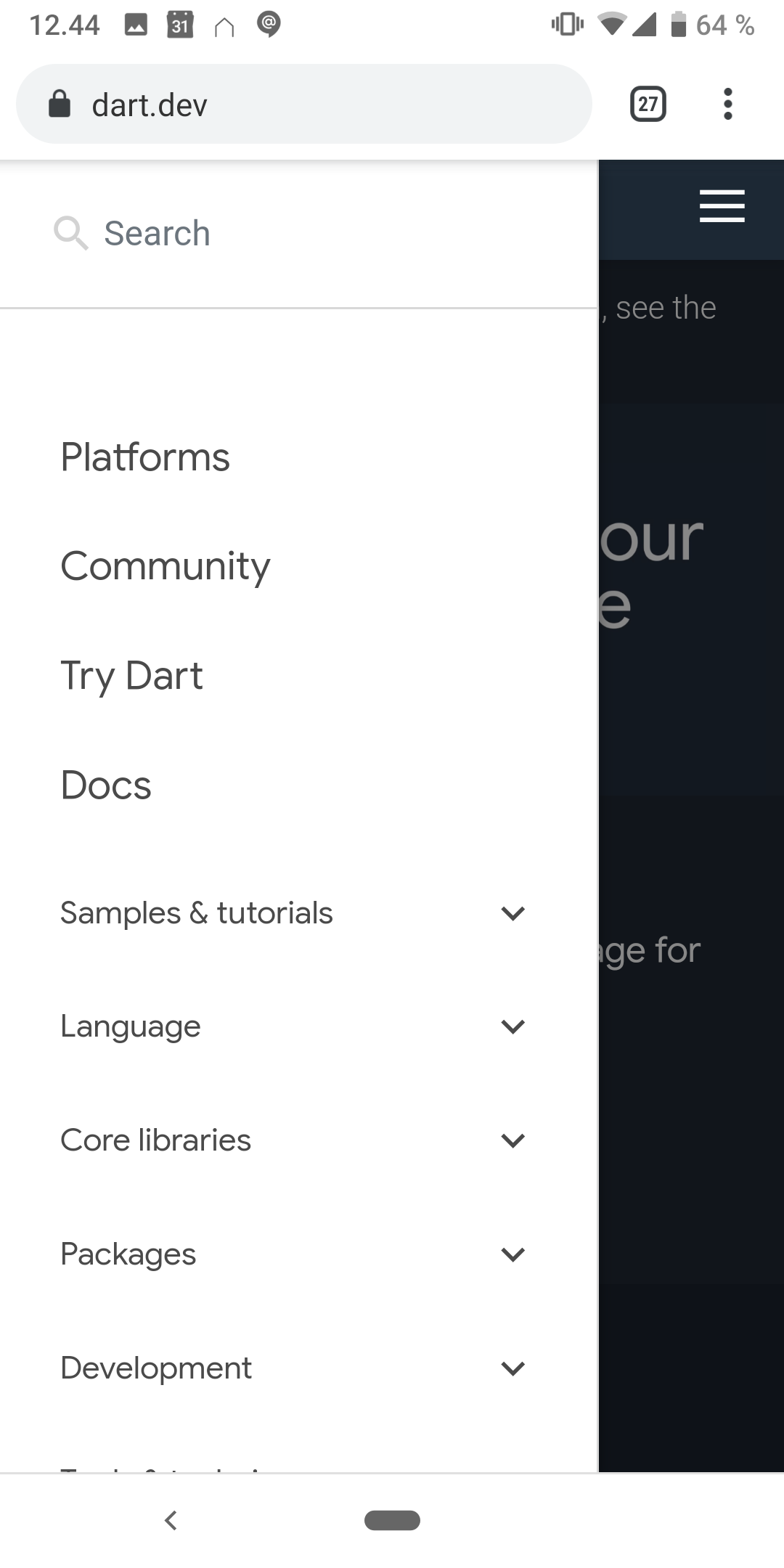 Add /get-dart to the mobile nav bar · Issue #1819 · dart-lang/site-www ...