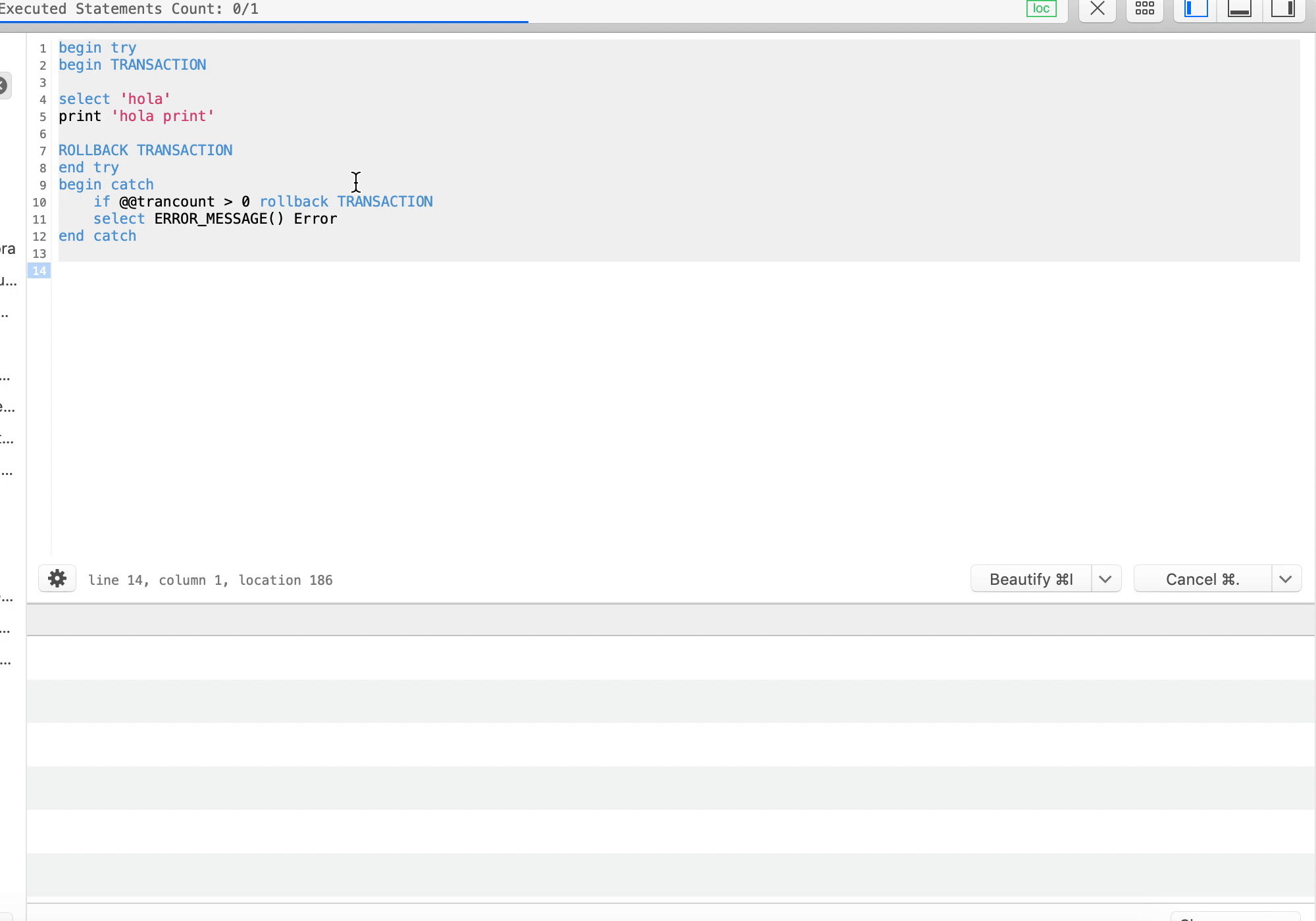 Question about result tabs for empty SQL statements · Issue #1024 · TablePlus/TablePlus · GitHub