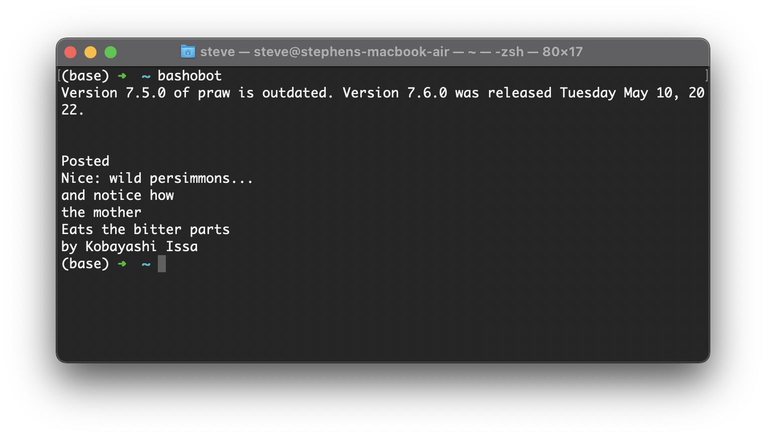 GitHub - dcxSt/bashobot: reddit script that submits haiku to r ...