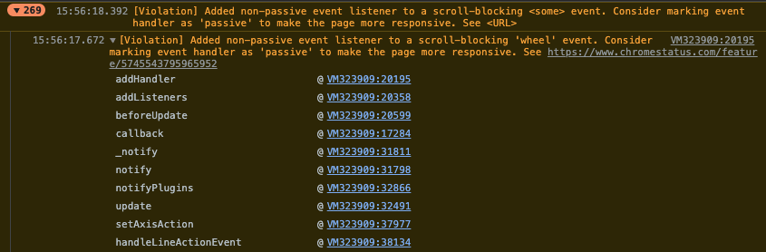 Chrome Warning Added Non Passive Event Listener To A Scroll Blocking · Issue 597 · Chartjs