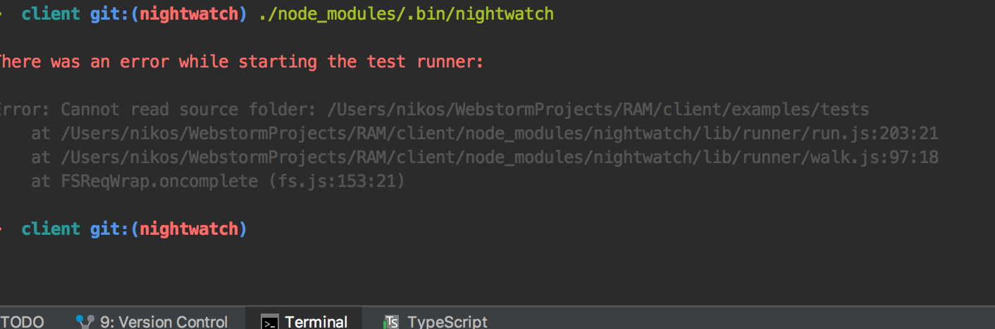 [bug?] Cannot read source folder: ... examples/tests · Issue #1639 ...