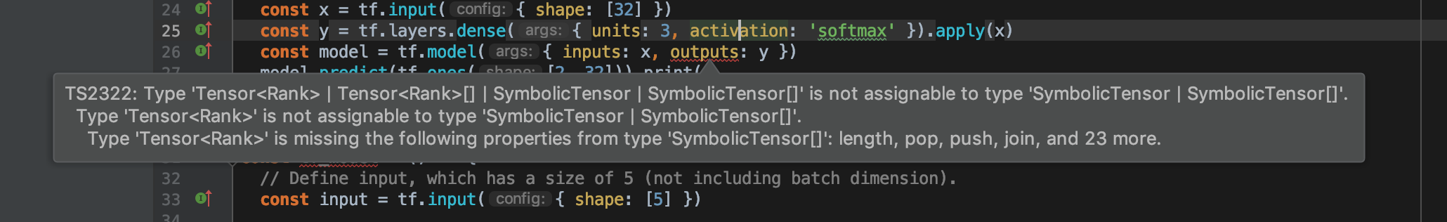 Shape Doesnt Exist In The Typescript Dts For Result Of Flatten 