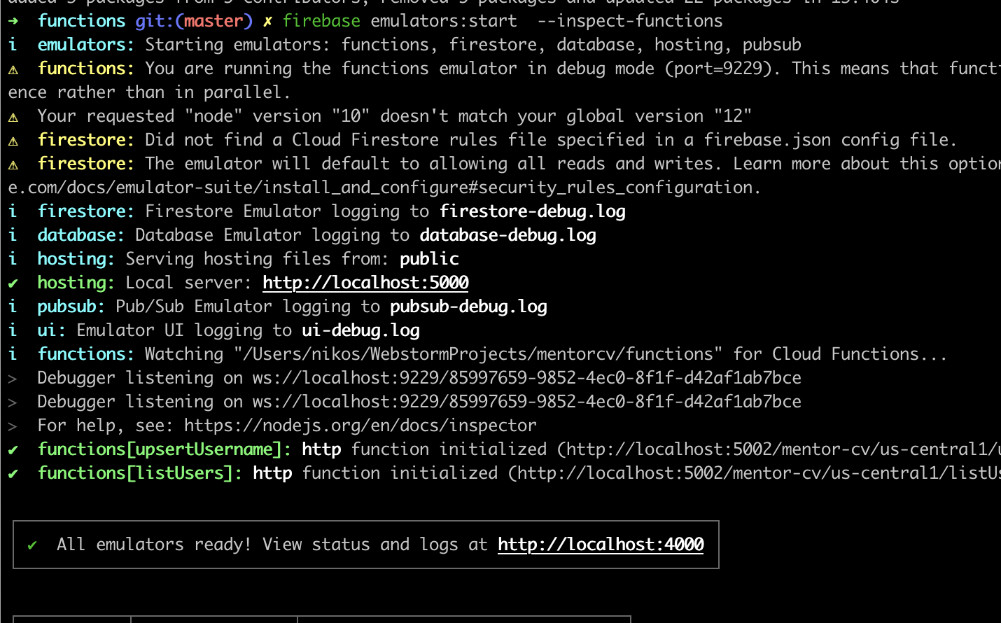 Functions shell/emulator unable to load default credentials · Issue #1940 · firebase/firebase ...