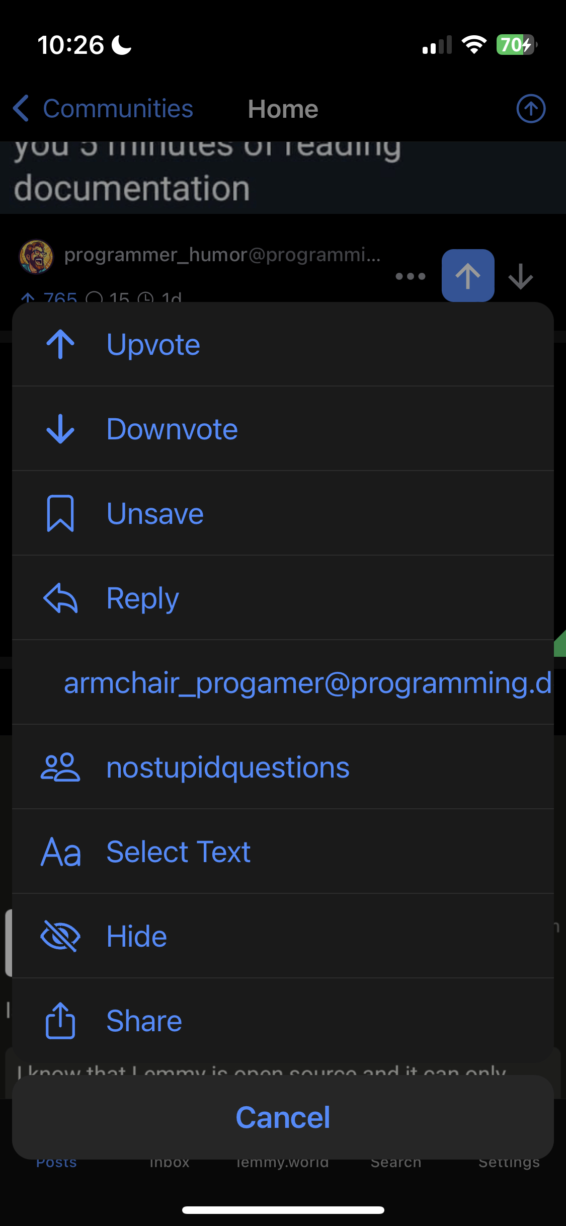 Long handles need ellipse in action sheets · Issue #271 · aeharding/voyager · GitHub