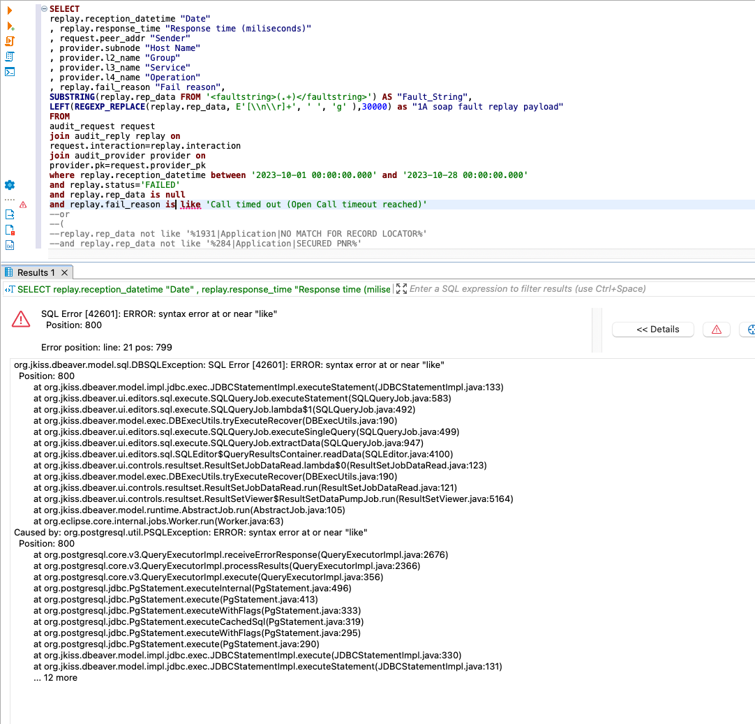 Dbeaver Is Unable To Recover From An Error In Sql Query New Sql Query Is Required · Issue