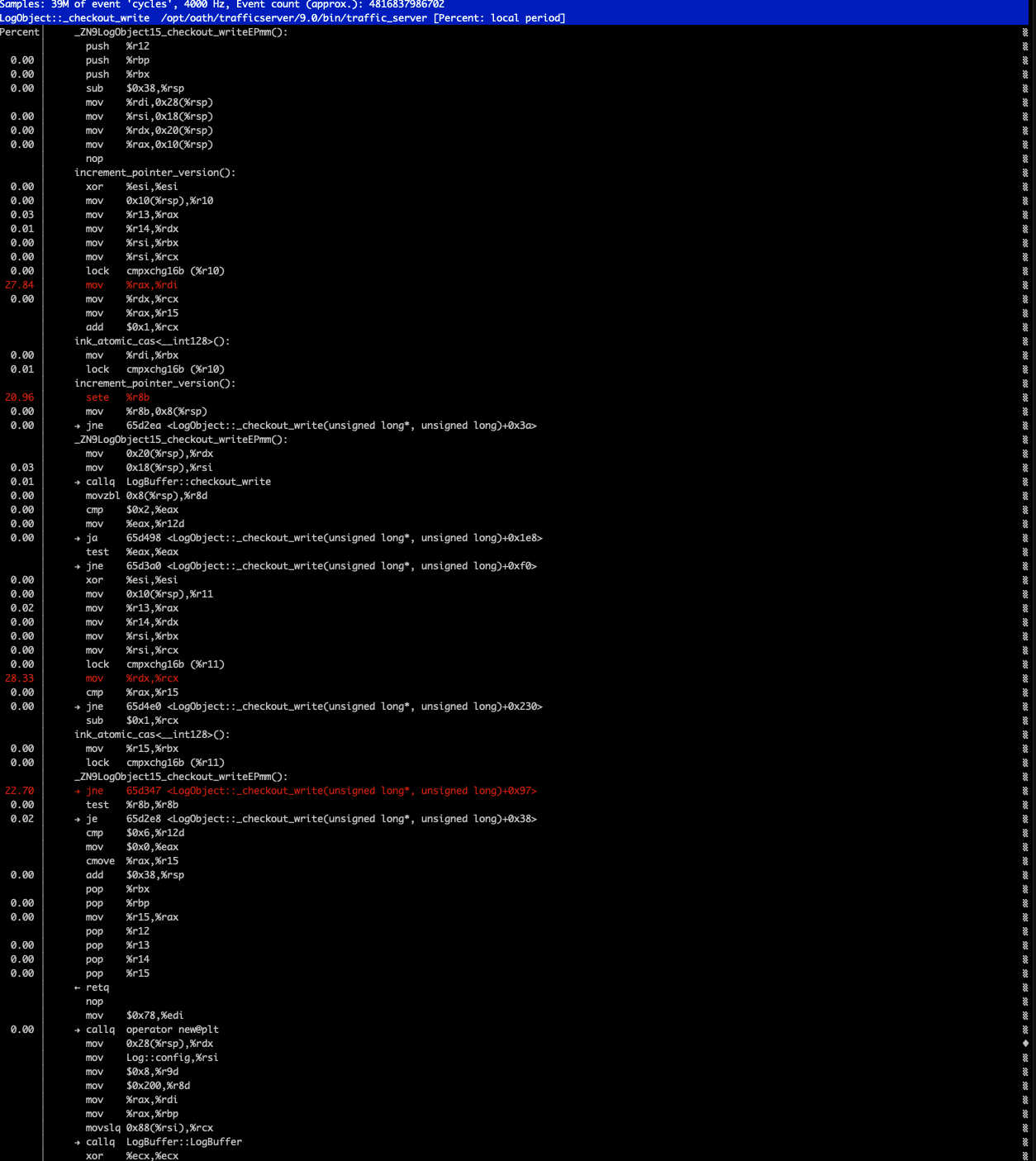 LogObject::_checkout_write using a lot of CPU on many core servers ...