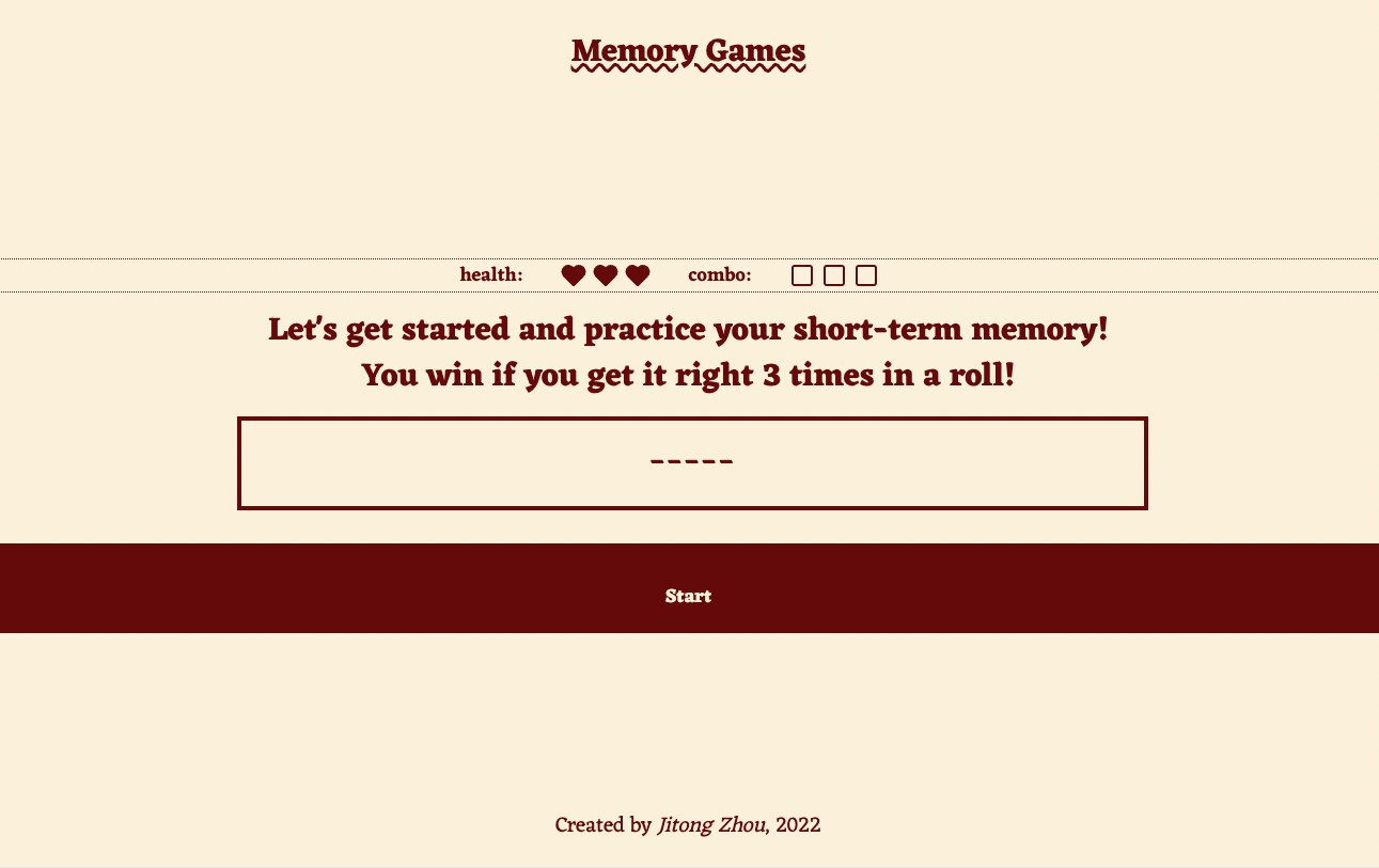 GitHub - JitongZ/memory-games: A web game that tests short-term memory