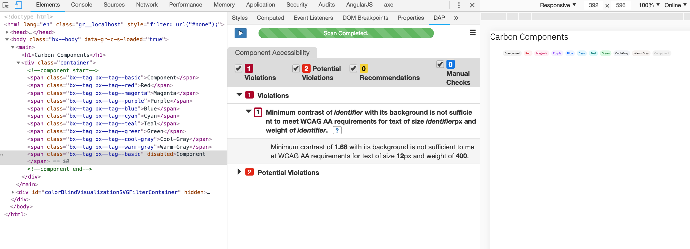 Avt 1 Carbon X Tag Component Dap Violation · Issue 1834 · Carbon Design System Carbon · Github