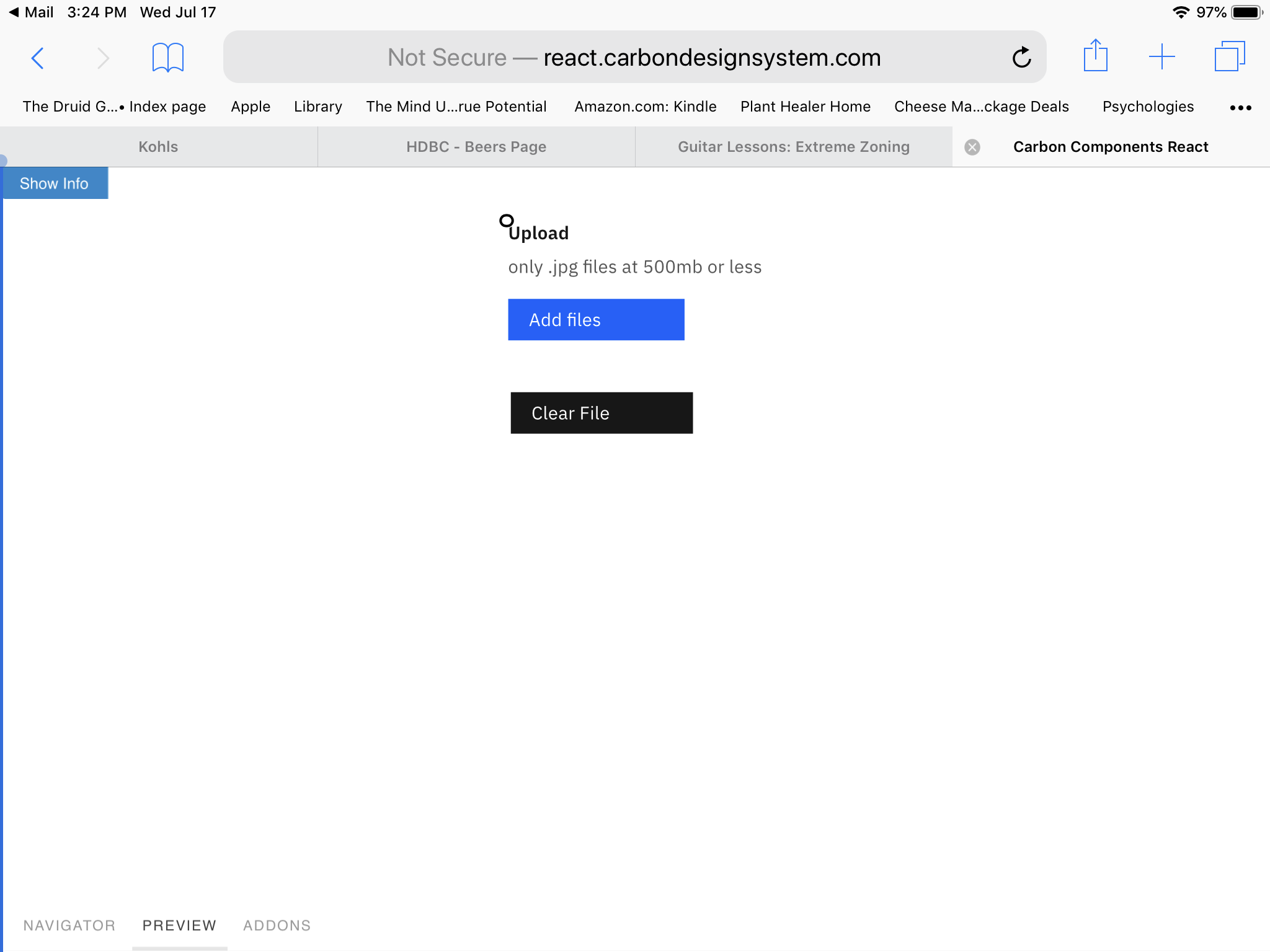 AVT 3 - React FileUploader, Add Files button does not get proper focus ...