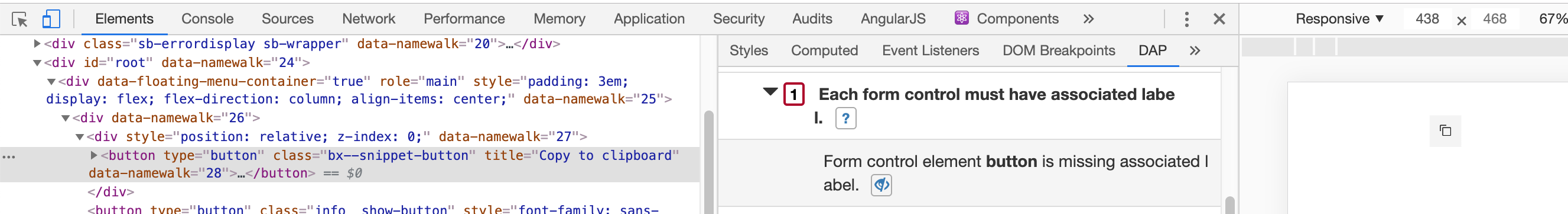 AVT 1 - Single line, Multi line CodeSnippet, and CopyButton has DAP violation · Issue #3734 ...