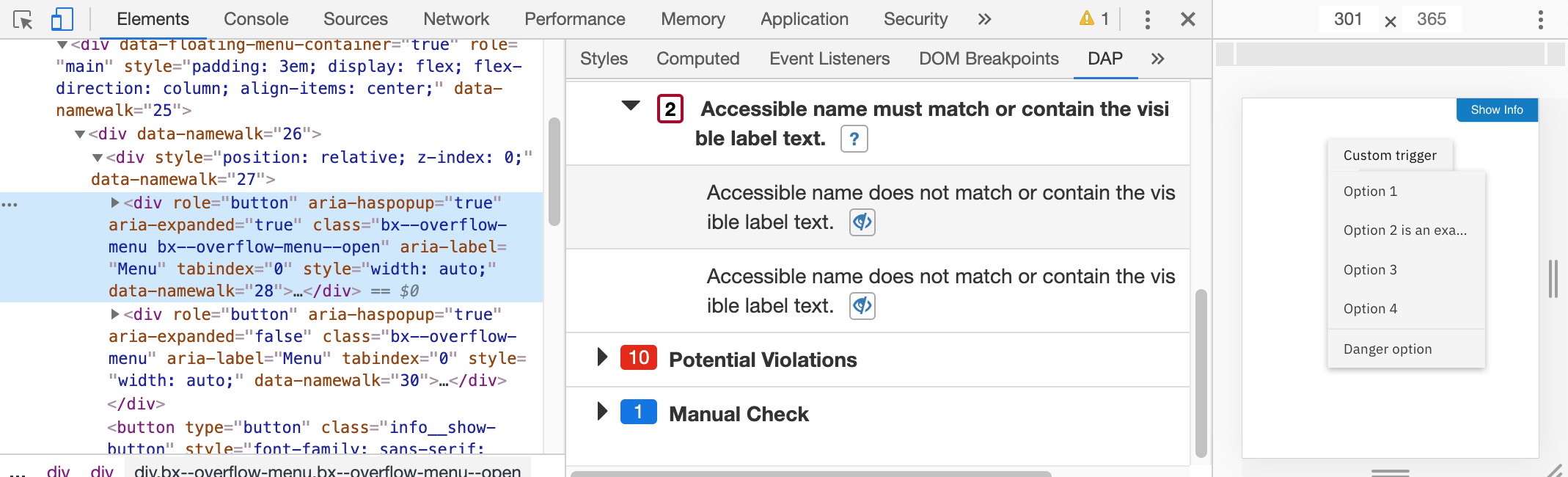 AVT 1 - OverflowMenu w/ custom trigger DAP violations · Issue #4200 ...