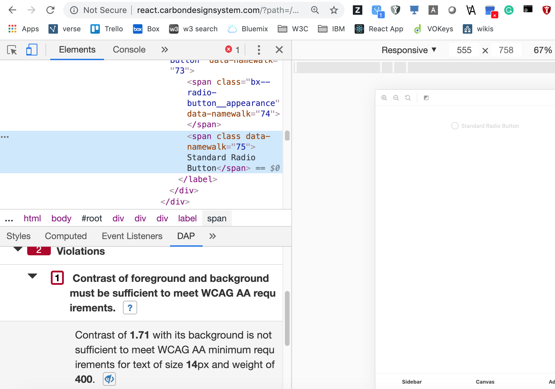 Avt 1 Radio Button Has Dap Violation When Disabled · Issue 4535 · Carbon Design System Carbon