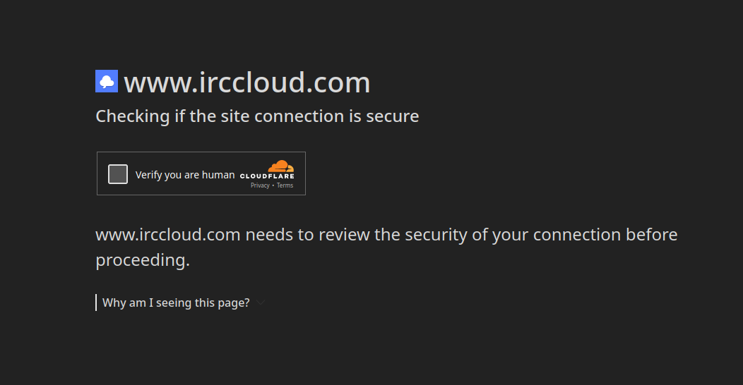 Cloudflare screen is missing the captcha · Issue #196 · irccloud/irccloud-desktop · GitHub