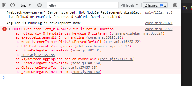 Autocomplete Not Working If Nested In A Sidebar Concole Error Onkeydown Is Not A Function