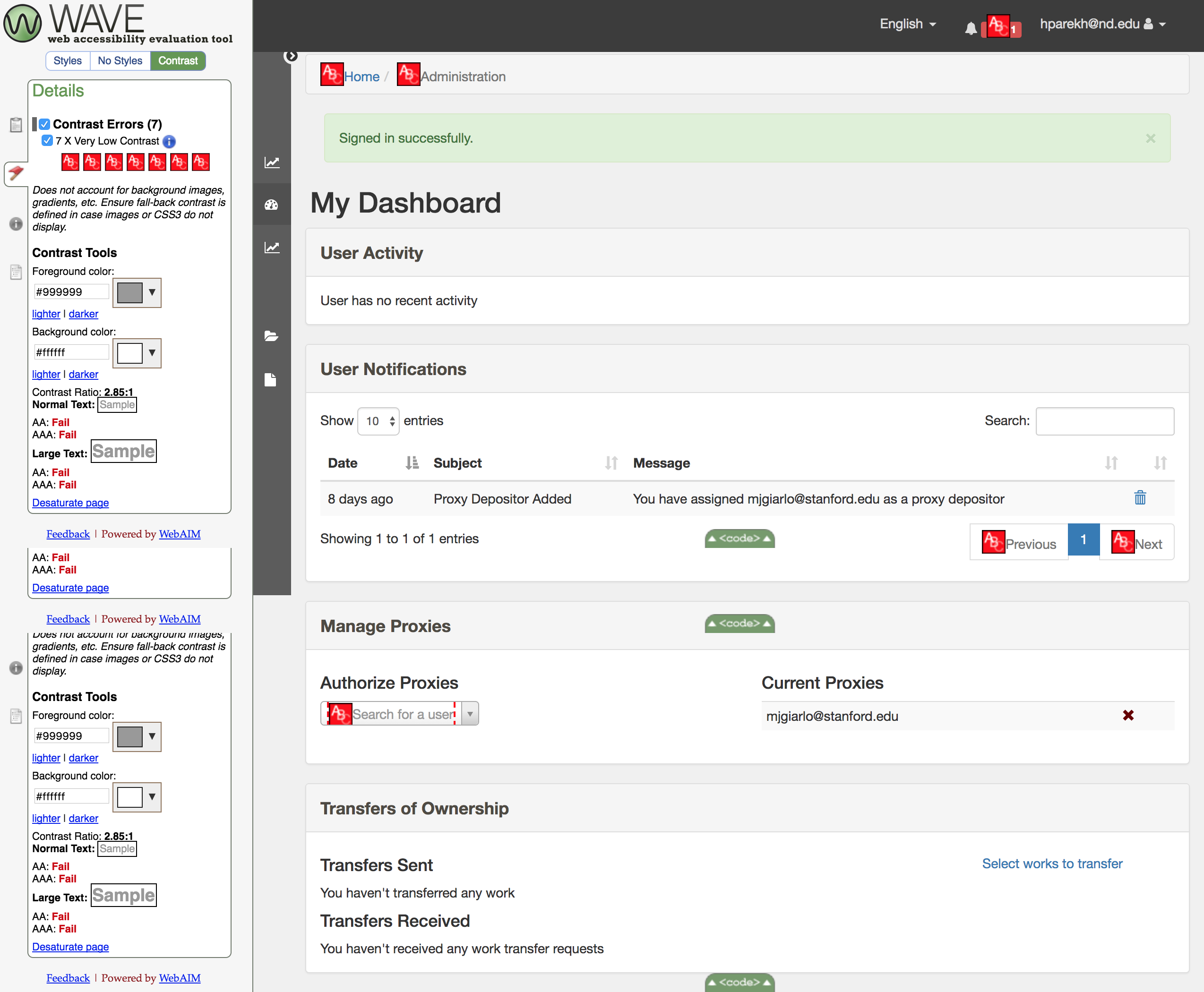 Text Contrast Errors for Foreground and Background Colors · Issue #1962 · samvera/hyrax · GitHub