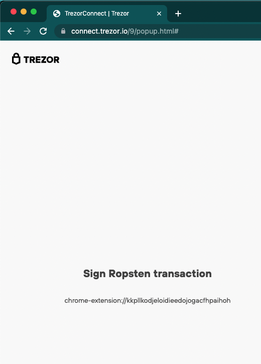 Ropsten network name with signing a Goerli TX · Issue #8213 · trezor/trezor-suite · GitHub