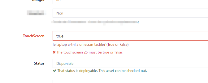 can't type true or false for a boolean custom Field · Issue #6769 · grokability/snipe-it · GitHub