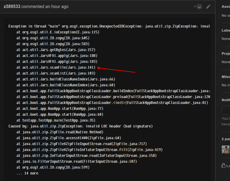 invalid LOC header (bad signature) · Issue #358 · actframework/actframework · GitHub