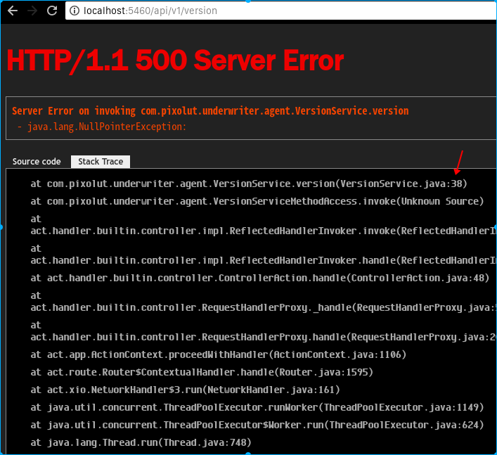 Error page: error highlight line not matched the line triggered the ...