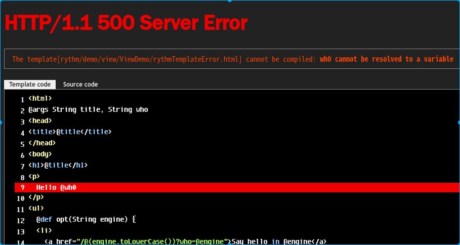 Rythm Template error report - source tab issue · Issue #859 · actframework/actframework · GitHub