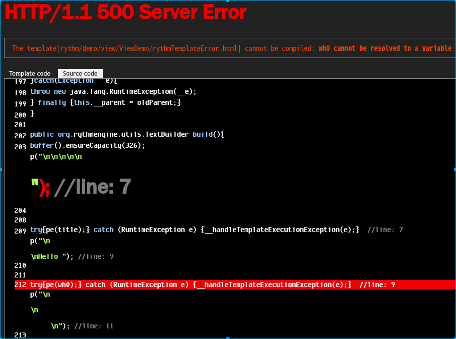 Rythm Template error report - source tab issue · Issue #859 · actframework/actframework · GitHub