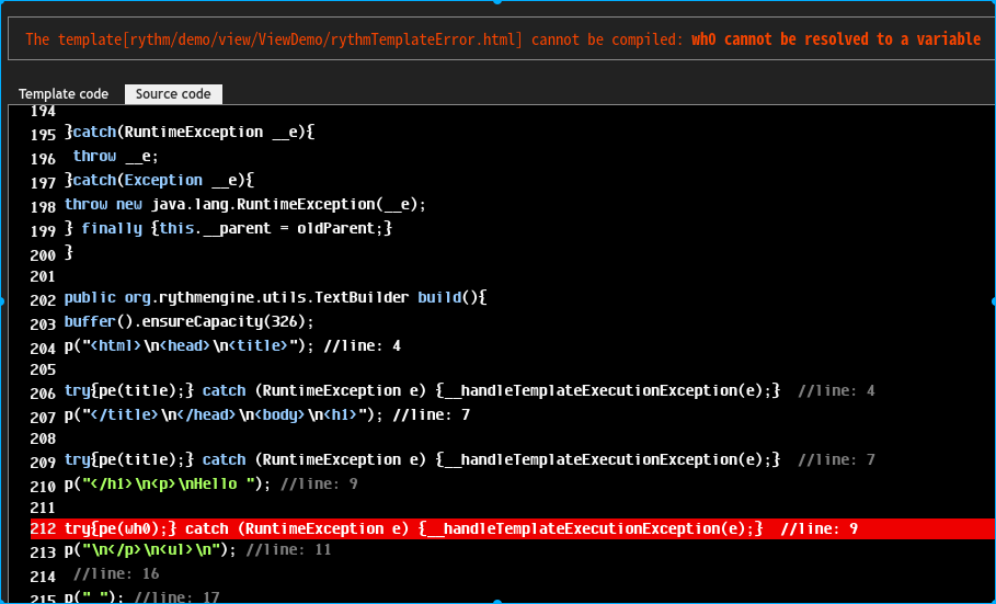 Rythm Template error report - source tab issue · Issue #859 · actframework/actframework · GitHub