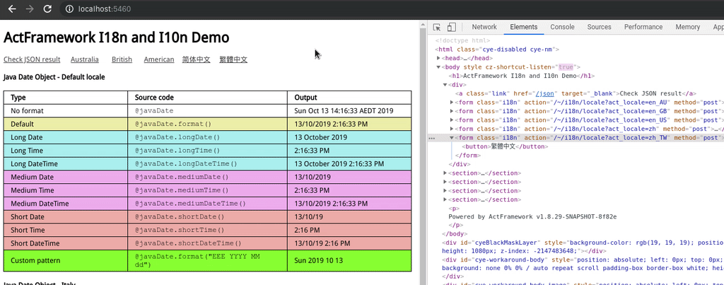 Github Act Gallery I18n Demonstrate How To Do I18n And Localization In Actframework