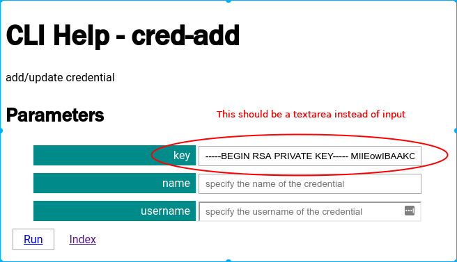 CLI over HTTP - allow specify big string which require textarea as input · Issue #1321 ...