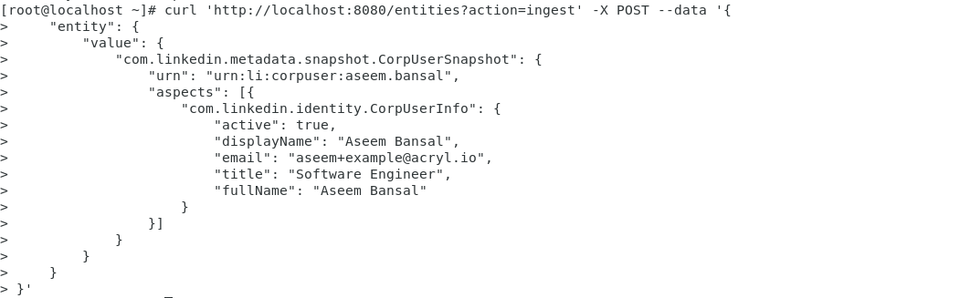 Java Emitter post CorpUser success, but UI no user info displayed ...
