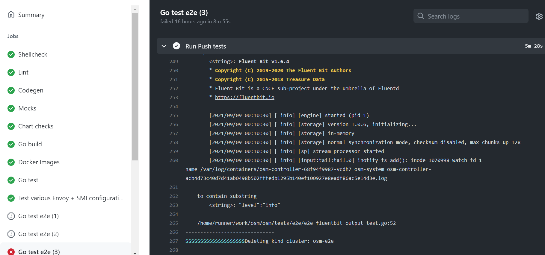 e2e_fluentbit_output_test.go failed in the CI · Issue #3138 ...