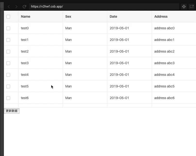 通过 setCheckboxRow 勾选中的行，在 clearCheckboxRow 清除后。再更新表格的data，之前勾选中的选项会被重新选中 · Issue #763 · x ...