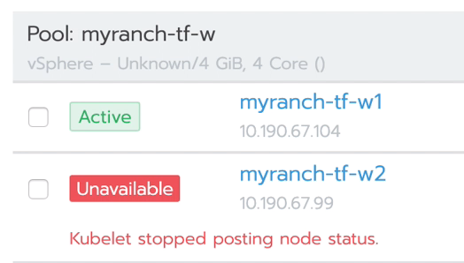 unhealthy k8s nodes (vSphere VMs) in node-pool don't get replaced by ...