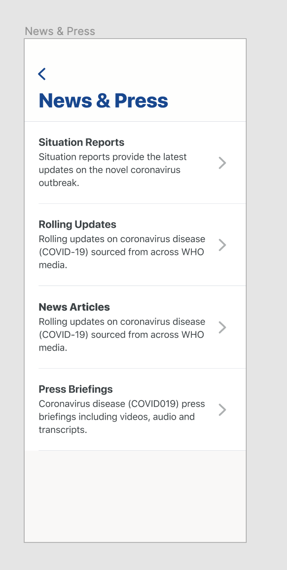 New News & Press screen · Issue #1172 · WorldHealthOrganization/app · GitHub