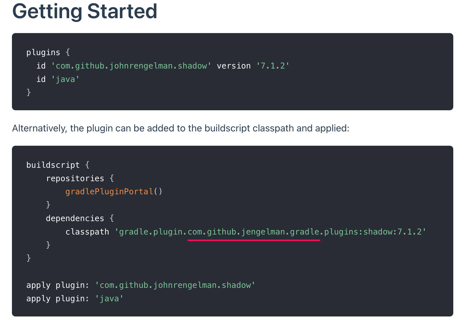Project documentation is not up to date · Issue #802 · GradleUp/shadow · GitHub