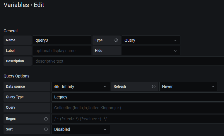 Bug Query Field Disappeared When Creating Variable In Grafana 6x Version · Issue 39
