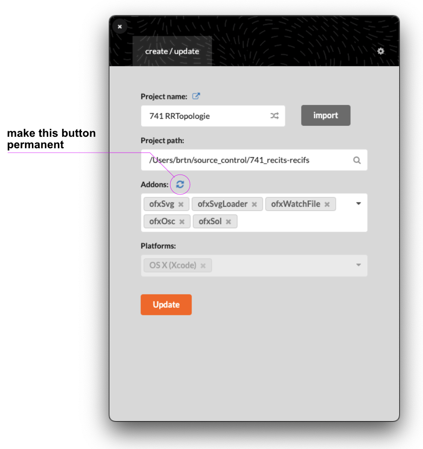 feature request: permanent "rescan addons" button · Issue #434 · openframeworks/projectGenerator ...