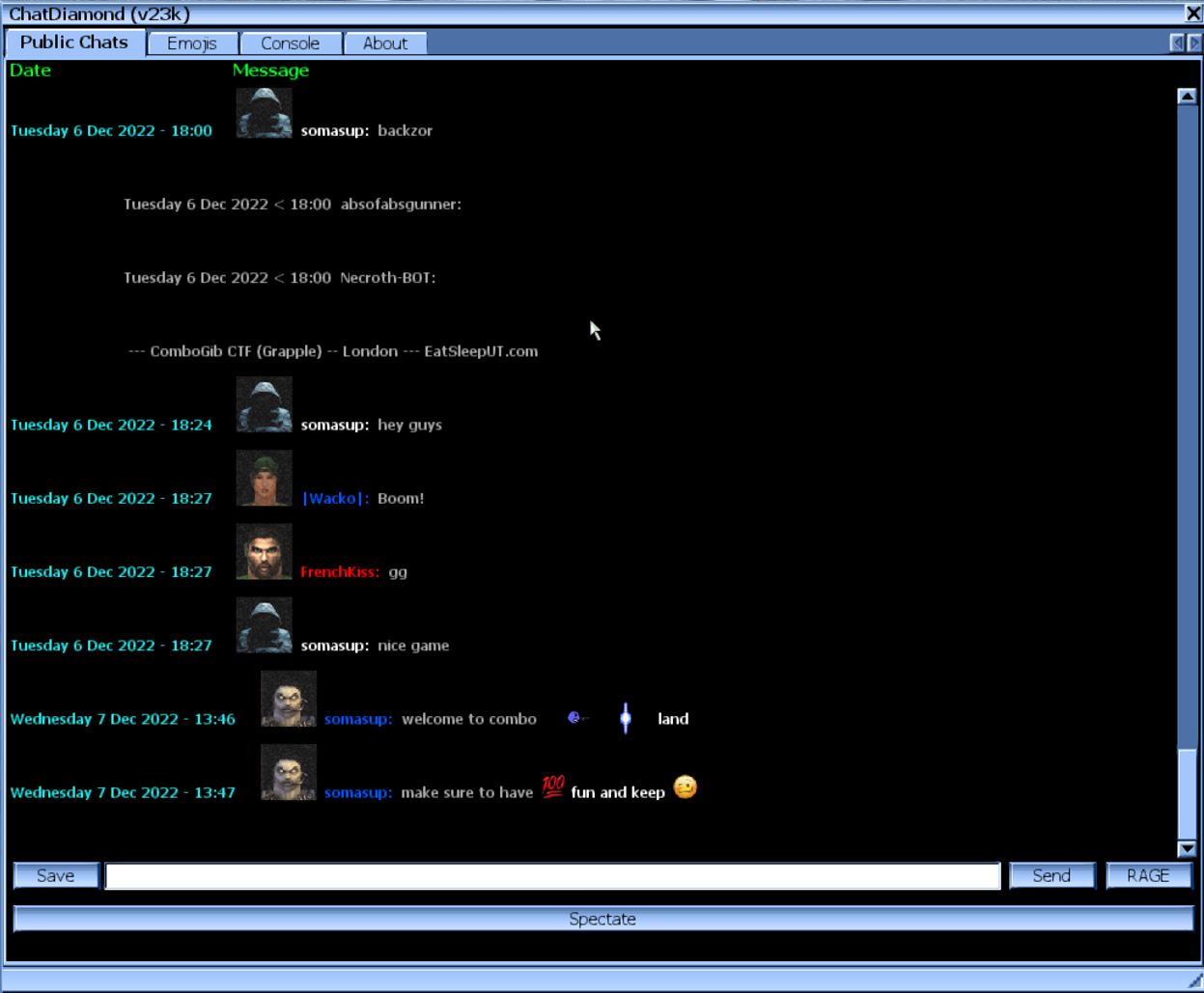 GitHub - ravimohan1991/ChatDiamond: A handy utility for UT99 chat