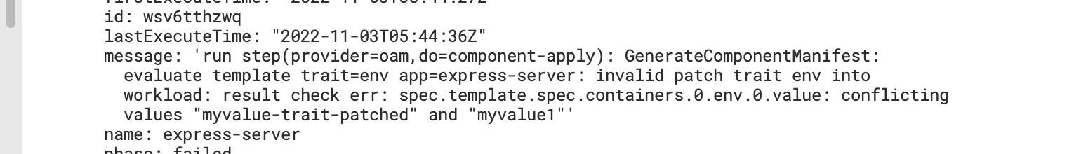 Env trait not work in override scenario · Issue #4993 · kubevela/kubevela · GitHub