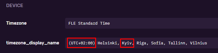 Wrong timezone and name on Sentry UI, User Settings screen (Settings ...