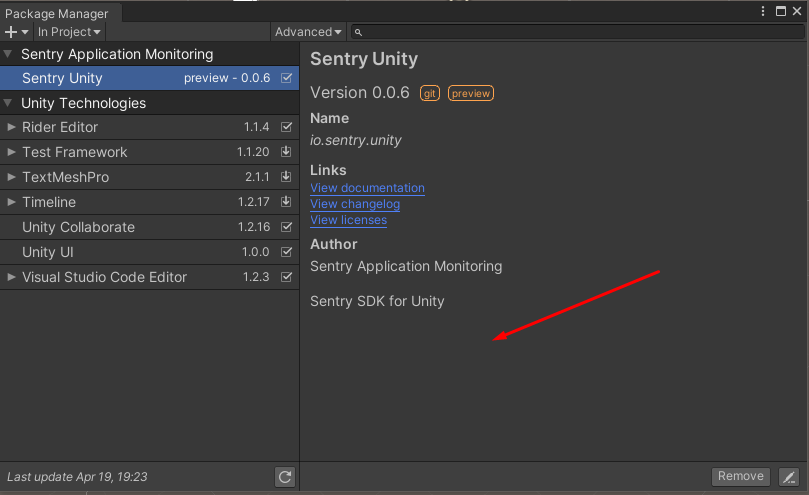 No samples available in UPM package (version 0.0.6) · Issue #112 · getsentry/sentry-unity · GitHub