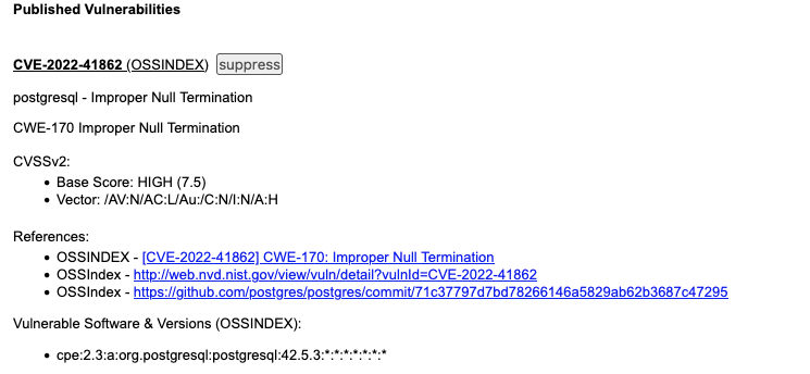 OWASP error CVE-2022-41862 without info · Issue #5425 · jeremylong/DependencyCheck · GitHub
