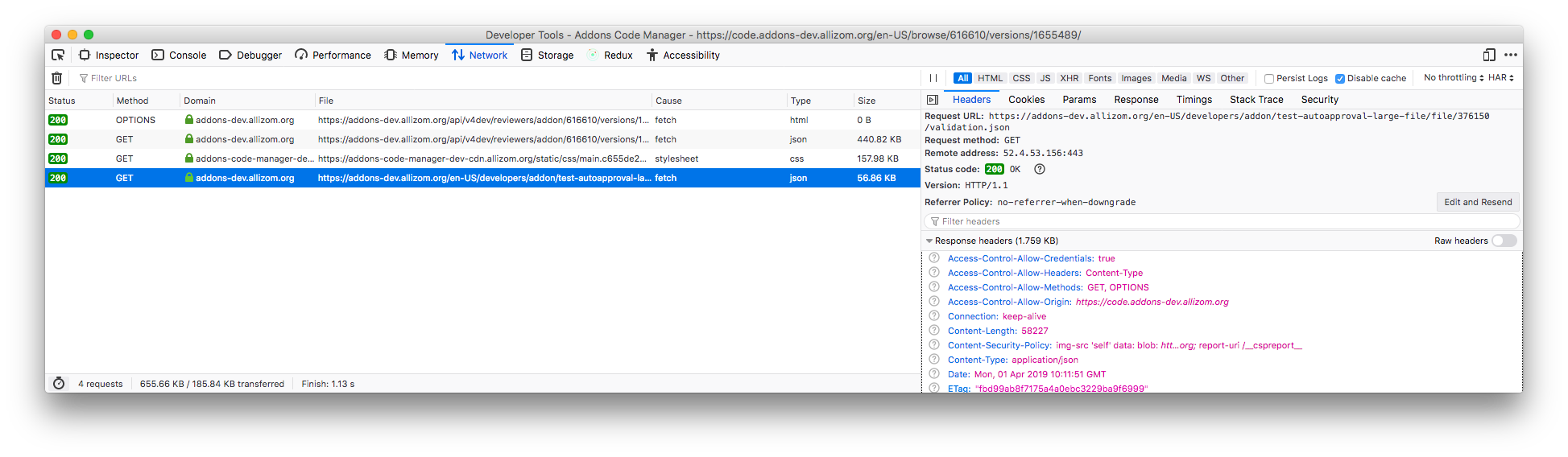Add CORS headers to `validation.json` URLs · Issue #6518 · mozilla/addons · GitHub
